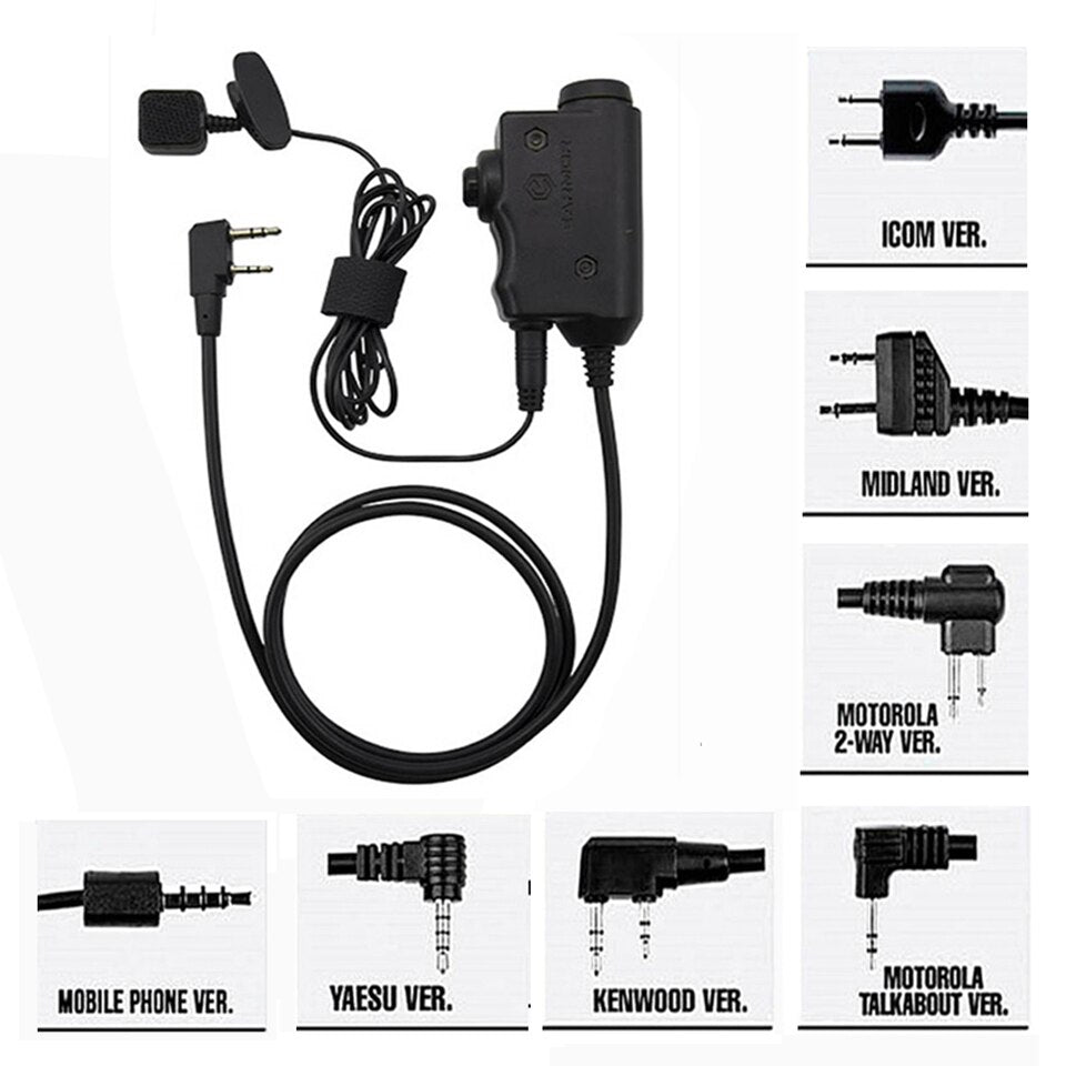 EARMOR M52 PTT Adapter Push To Talk for Airsoft Earmor MSA Sordin/3M ...